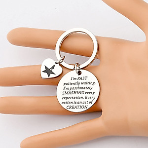 bobauna Hamilton Inspired Gift Hamilton Musical Keychain Broadway Jewelry For Musical Lover Fans (PAST patiently waiting keychain)