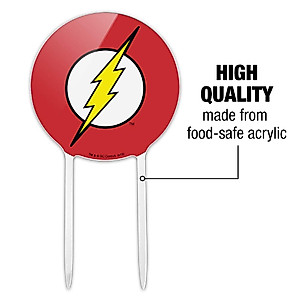 Acrylic The Flash Lightning Bolt Logo Cake Topper Party Decoration for Wedding Anniversary Birthday Graduation