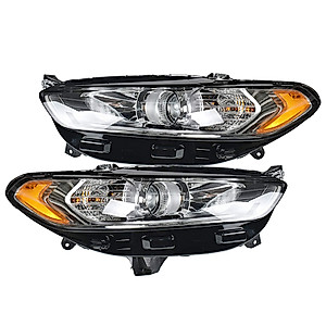 LABLT Headlight Assemblies Replacement for 2013 2014 2015 2016 Fusion 4Door Sedan Halogen Models Projector Chrome Headlight Pair Set Left+Right