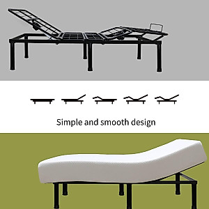 MICOUD Adjustable Bed Frame, Zero Gravity, Wireless Remote Control, 705 lb. Quick Assembly, Black