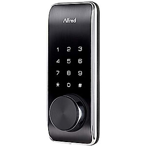 Alfred DB2-B Smart Door Lock Deadbolt Touchscreen Keypad, Pin Code + Key Entry + Bluetooth, Up to 20 Pin Codes (Chrome)