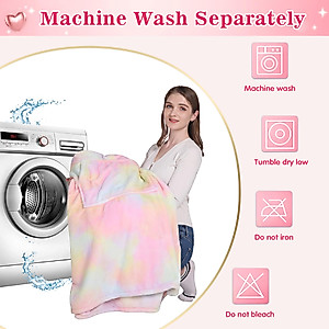 Waitu Wearable Blanket Sweatshirt Gifts for Women and Men, Warm and Cozy Rainbow Blanket Hoodie, Thick Flannel Hoodie Blanket with Sleeves, Blanket Robe for Adults and Kids