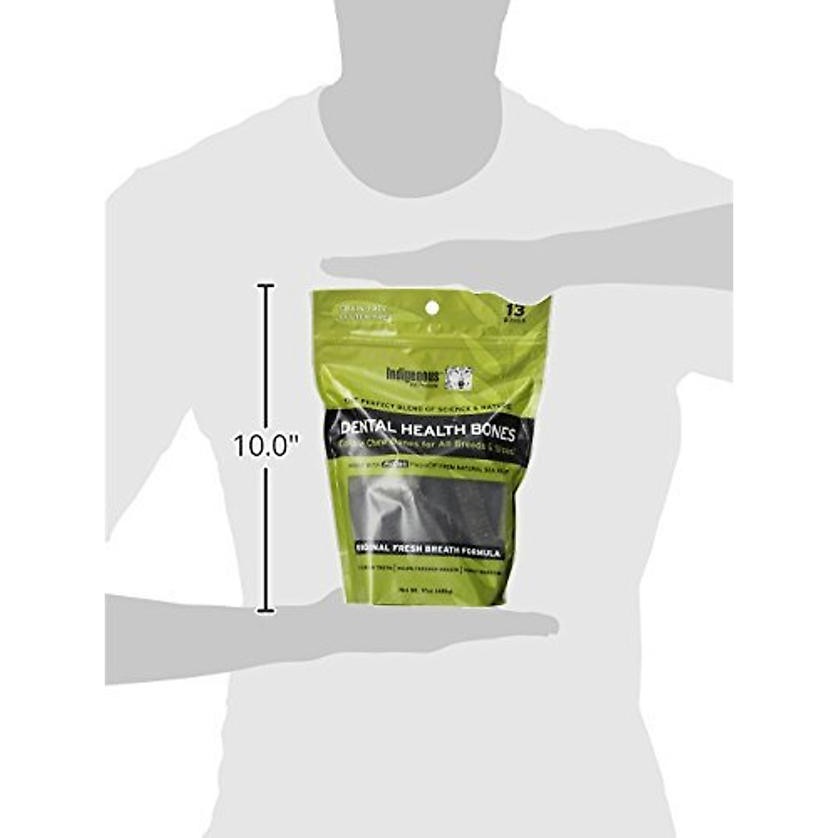 Indigenous Grain Free Dental Health Bones 2 Flavor Variety Bundle: (1) Original Fresh Breath Formula, and (1) Roasted Chicken Flavor, 17 Oz. Ea.