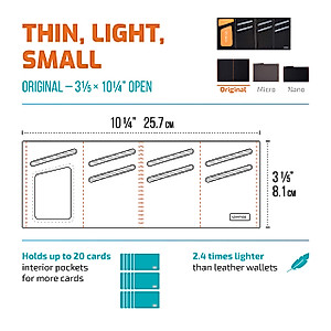 SlimFold™ Minimalist RFID Wallet - Thin, Durable, and Waterproof Guaranteed - Made in USA - Original Size Black with Black Stitching