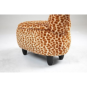 Home 2 Office Geno The Giraffe Ottoman with Storage for Kids' Bedroom, Playroom, Nursery or Recreation Room Decor, Soft Animal-Shaped Toddler Furniture with Wooden Legs