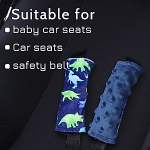 Baby Strap Cover, Stroller Strap Cover, Dinosaur Car Seat Strap Covers, Car Seat Straps Shoulder Pads, 2 Pack, Watercolor Pattern, for Baby Toddler Infant Boy Girl