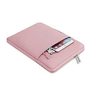 MOSISO Laptop Sleeve with Corner Protection Compatible with MacBook Air/Pro, 13-13.3 inch Notebook, Compatible with MacBook Pro 14 2023-2021 A2779 M2 A2442 M1, Polyester Briefcase Bag, Pink