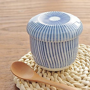 Zen Table Japan Pick Your Design CHAWAN-MUSHI 6.7 oz Cup with Bamboo Spoon -Set of 4- Made in Japan (Tokusa)