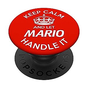 Keep Calm And Let Mario Handle It Red PopSockets PopGrip: Swappable Grip for Phones & Tablets