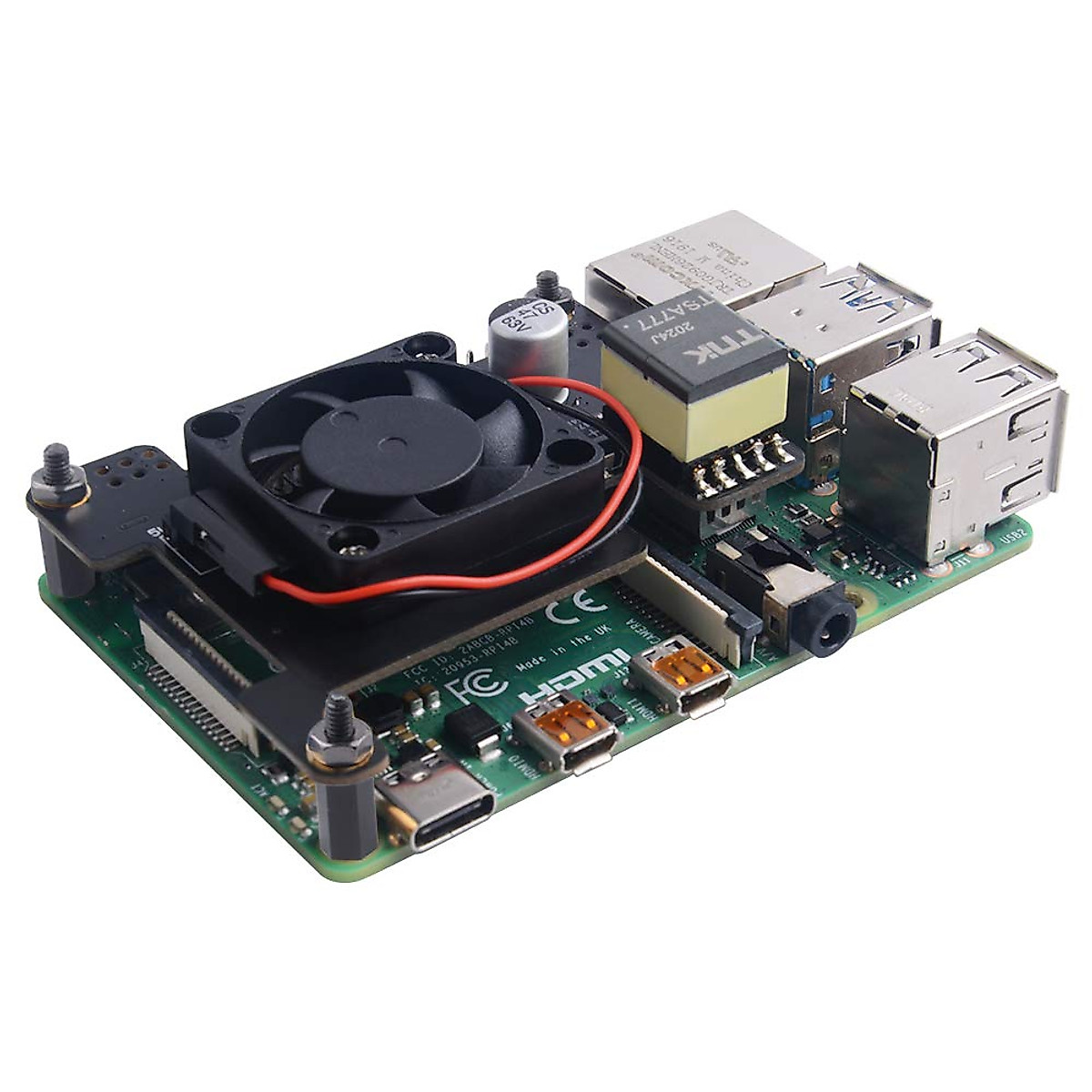 GeeekPi Isolated PoE HAT for Raspberry Pi 4, Support IEEE 802.3af or 802.3at PoE Standard,with Cooling Fan 30x30x7mm for Raspberry Pi 4 Model B / 3B+ 3B Plus