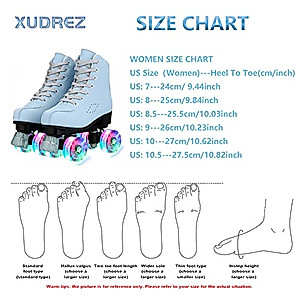 Roller Skates for Women Girls, Skyblue Premium Frosted Material Roller Skates, Classic Double-Row High-top Roller Skates for Beginner, Indoor Outdoor Roller Skates (Women US: 9)