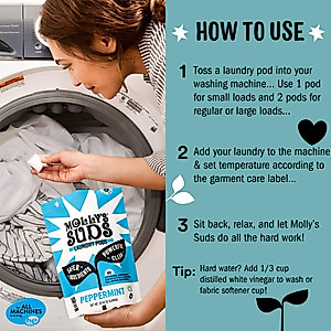 Molly's Suds Laundry Detergent Pods | Clean Detergent for Sensitive Skin | Ultra Concentrated and Stain Fighting | Unscented - 120 Count (Value Pack)