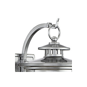 Franklin Iron Works Callaway Modern Industrial Outdoor Wall Light Fixture Chrome 14 1/2" Clear Seedy Glass Lantern for Exterior House Porch Patio Outside Deck Garage Yard Front Door Garden Home