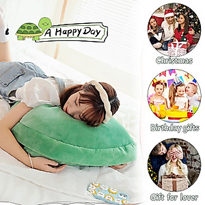 Enhopty 40" Wearable Turtle Shell Plush Pillows Tortoise Plush Pillow Funny Animal Dress Up for Kids (Green, 40inch)