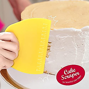 Teenitor 2 Pieces Dough Scraper Food safe Plastic Dough Cutter Bench Scraper,Cutter Multipurpose Food Scrapers for Dough, Cake, Bread