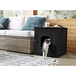 zoovilla Kitty Litter Loo – Hidden Litter Box Furniture, Black