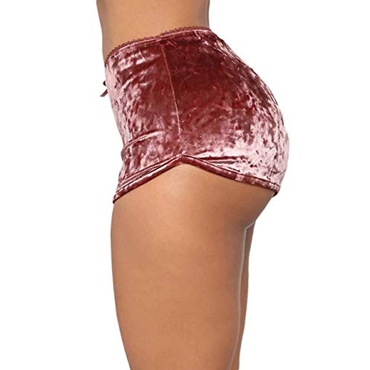 Springcmy Women's Velvet 2PCS Outfits Spaghetti Strap Crop Top and Shorts Pajama Sets (Pink,S)