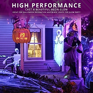 Gonhom 2 Pack A19 LED Black Light Bulbs,Dimmable 9W Blacklight Bulb(100W Equivalent), E26 Base 110V, UVA Level 385-400nm, Glow in The Dark for Black Lights Party, Body Paint, Neon Glow, Art Posters