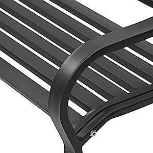 Outogether Steel Bench Sturdy Frame for Outdoor Patio Park Yard Porch Work Entryway Garden (Grey)