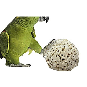 Bonka Bird Toys 1214 pk3 Sola Atta Balls Foot Beak Chew Forage Natural Organic Small Pet Ball
