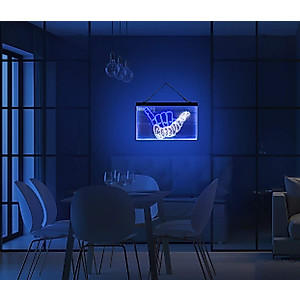 ADVPRO Good Vibes Only Hand Party Decoration Dual Color LED Neon Sign White & Blue 16" x 12" st6s43-i1076-wb