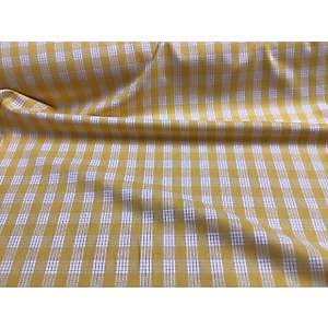 Yellow Palaka Hawaiian Print Fabric by The Yard