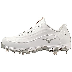 Mizuno Women's 9-Spike Swift 8 Low Metal Softball Cleat, White, 11