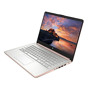 2023 Newest HP Laptops for College Student & Business, 14'' HD Computer, Intel Celeron N4120(4-core), up to 2.60 GHz, 16GB RAM, 576GB(64GB SSD+512GB Card), HDMI, Rose Gold, Windows 11, ROKC HDMI Cable