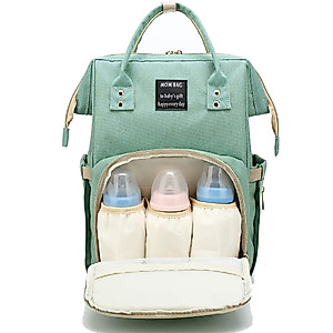 ESOVIO Multi-Function Women Baby Diaper Bag Backpack with Insulated Pockets Waterproof (Green)