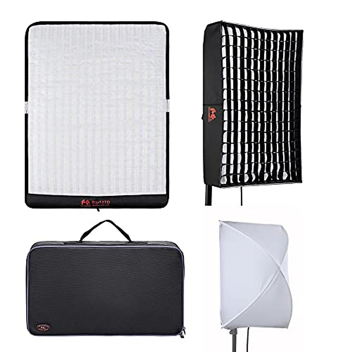 Falcon Eyes Bi-Color RX-18TD Kit Bi-Color Flexible LED Photo Light + RX-18OB Extended Softbox + RX-18SBHC Honeycomb Grid Softbox