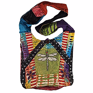 Dragonfly Cross Body Hobo Bag Handcrafted