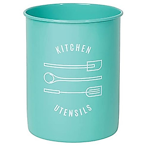 Now Designs Powder-Coated Steel Utensil Crock, Turquoise