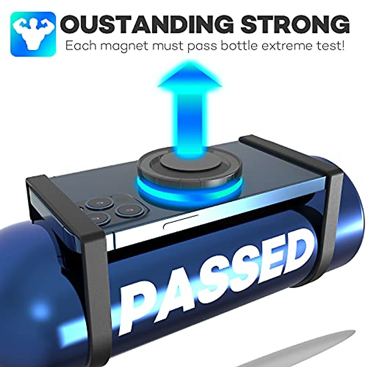 Quarble Sticky Magnetic Phone Mount Compatible with Magsafe Case iPhone 14 13 12 Pro Max Mini Car Mount and Wall Mount