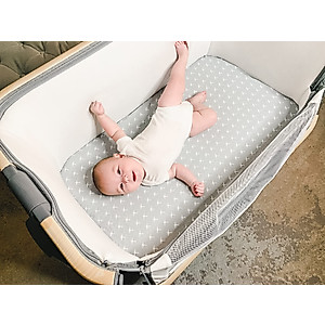 Bassinet Bed Sheets – Premium Bassinet Fitted Sheets 4 Pack – 100% Jersey Knit Cotton Cradle Sheets – Bassinet Bedding for Standard Size Oval or Halo Bassinet Pads – Bassinet Sheet for Boy & Girl