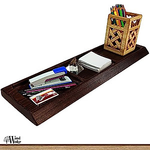 Wood Floating Shelves Set of 2 Rustic Shelf 24 inch Wide Wooden Wall Shelves for Living Room Bedroom Kitchen Bathroom Brown 24"x6.5" Live Edge deep