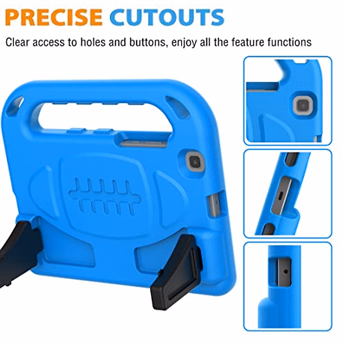 BMOUO for Samsung Galaxy Tab A 8.0 Case 2019 SM-T290/T295, Tab A 8.0 2019 Case with Screen Protector, Shockproof Light Weight Handle Stand Galaxy Tab A 8.0 inch 2019 Kids Case Without S Pen - Blue