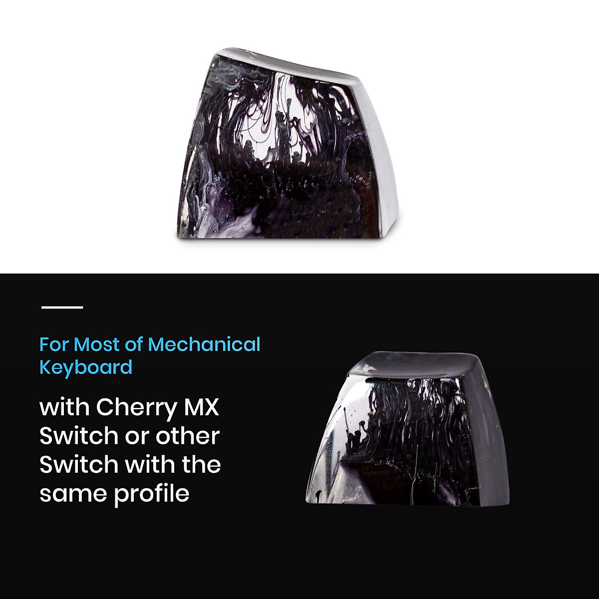 IFYOO Chinse Ink Style Resin Keycaps, Creative DIY Handmade Personalized Customized Translucent for Mechanical Gaming Keyboard SA Keyboard Key Caps