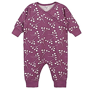 Grow by Gerber Baby Girls 3-Pack Coverall Set, Pink/Ivory, 3-6 Months