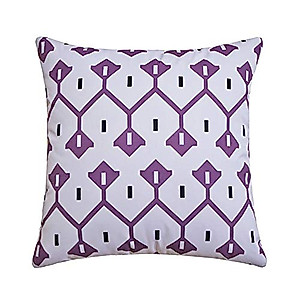Andreannie Pack of 4 Outdoor Waterproof Double-Sided Printing Decorative Throw Pillow Cover Cushion Case for Garden Tent Park Farmhouse Polyester Both Sides Square 18 x 18 inches (Set of 4 Purple)