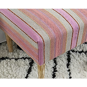 Linon Home Decor Products Pink Stripe Linon Yanni Bench
