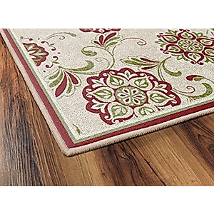 Brumlow MILLS Samara Home Indoor Area Rug with Traditional Floral Print Pattern for Living Room Decor, Dining Room, Kitchen Rug, or Bedroom Carpet, 30" x 46", Red
