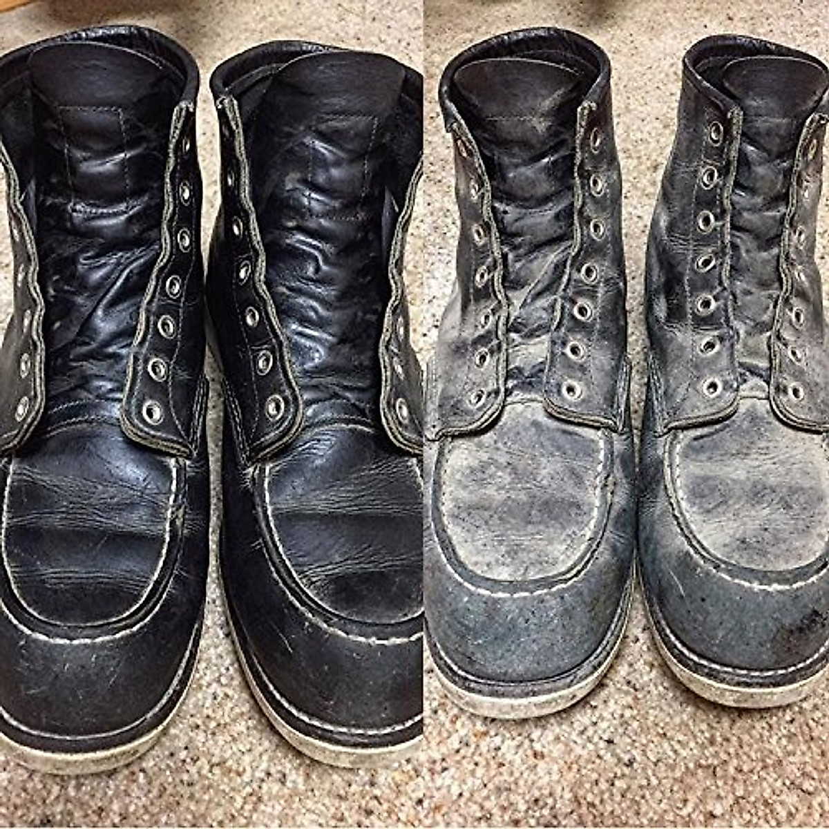 Leather Milk Leather Boot & Shoe Conditioner and Cleaner - No. 6 - All-Natural, Non-Toxic Shoe Care Cream Made in The USA. 2 Sizes. Includes Polishing Applicator Pad!