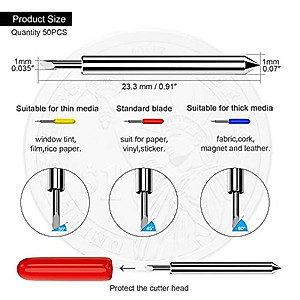 Hadwoer 50PCS Replacement Cutting Blades for Cricut Explore Air 2/Air 3/Maker/Maker 3, Includ 10PCS Fine Point Blade, 30PCS Standard Blaeds and 10PCS Deep Point Blades Compatible with Cricut Blades (Multicolored)