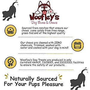 Woofley's Natural Brown Cow Ears - (20 Count) - Best Cow Ears for Dogs - Beef Buffalo No Hide Dog Chews - Natural Cow Ear Dog Chews