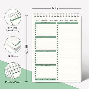 Daily To Do List Notepad, Daily Planner Notepad Undated With 52 Sheet, Appointment book for Top Priorities, Meeting, Follow up, Notes, 1 Pack, Pink(5.5"x8.5")