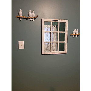 HaakLux Bird Hat Hook,Wall Hanger Decor Hooks,Mounted Resin Cast Ceramic,Tree Branch with Unique Hanging White Dove for Coat Towel Key Clothes in Bathroom Kitchen Bedroom Living Room(2 Birds)