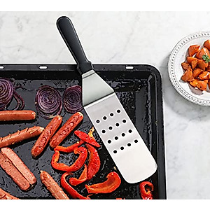 New Star Foodservice 38385 Plastic Handle Flexible Grill Turner/Spatula, Perforated, 14.5-Inch, Black