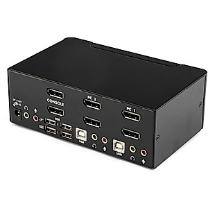 StarTech.com 2-Port DisplayPort KVM Switch - Dual-Monitor - 4K 60 - with Audio & USB Peripheral Support - DP 1.2 - USB Hub, TAA (SV231DPDDUA2)