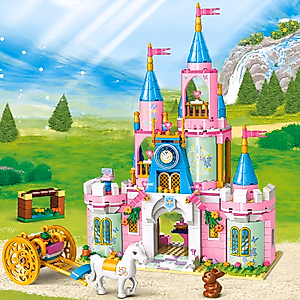 Friends Building Blocks Toys for Girls Age 6-12 Princess Castle Building Sets for Girls Magical Ice Palace Toy Castle Blocks Kit STEM Learning Roleplay Blocks for Kids Girls Christmas Birthday Gifts