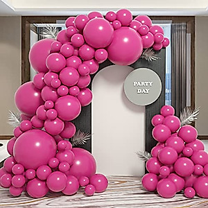 Freechase 100pcs Hot Pink Latex Balloons - 5+10+12+18 inch Pink Balloon Arch Kit Balloon Garland for Birthday Decoration, Baby shower, Graduation Party, Valentines Day, Gender Reveal